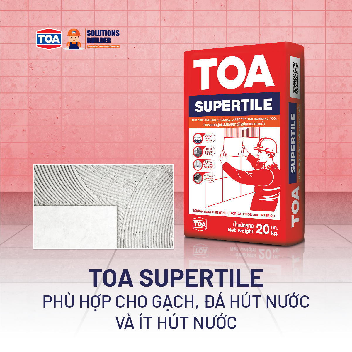 Keo dán gạch Toa Supertile 20kg